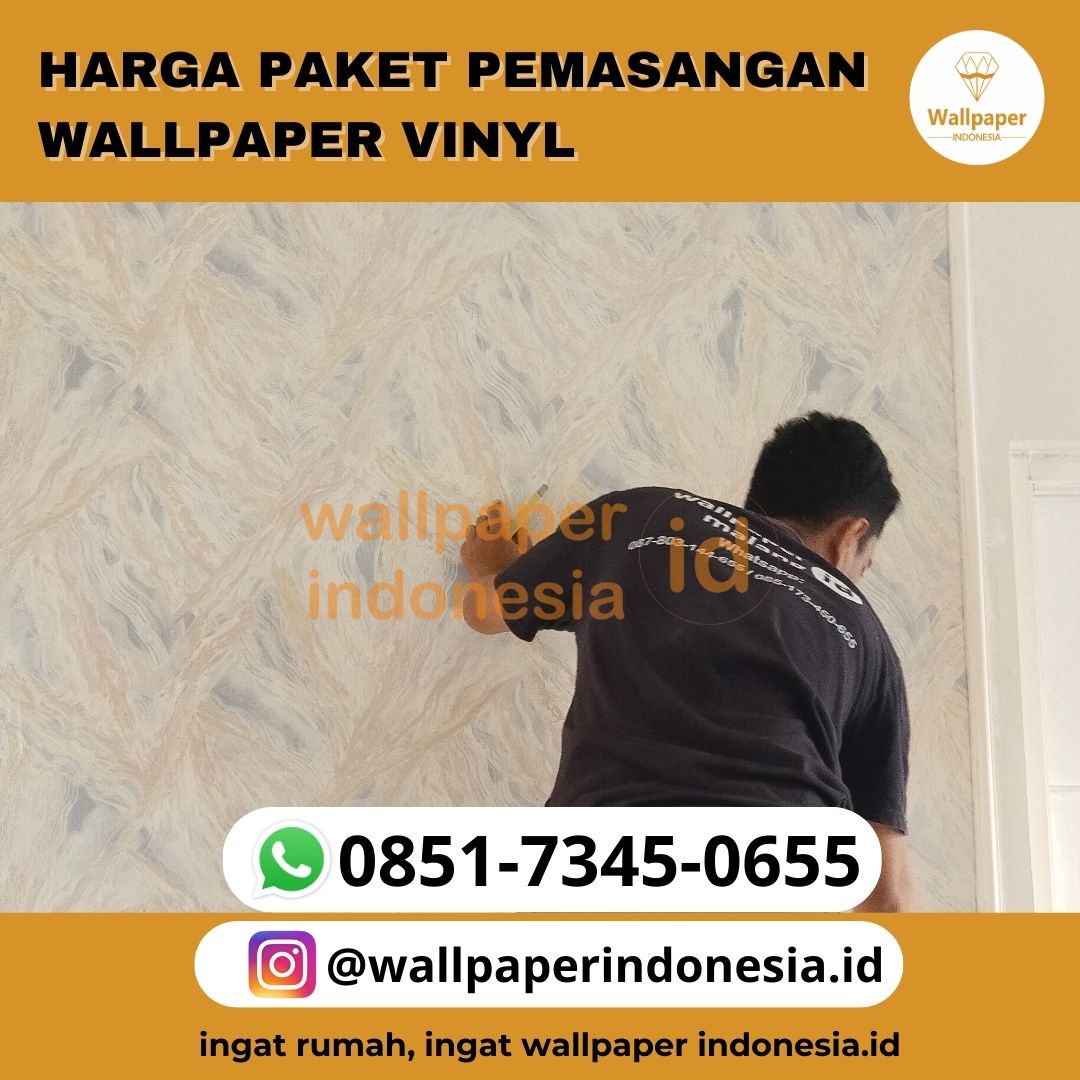 HARGA PAKET PEMASANGAN WALLPAPER VINYL - Sabira