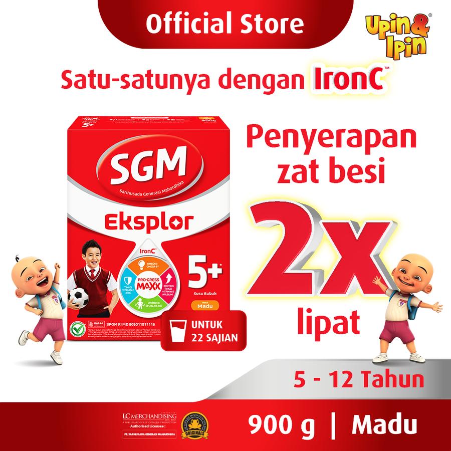 SGM Eksplor 5+ Dengan IronC Susu Bubuk Rasa Madu 900gram - Sabira