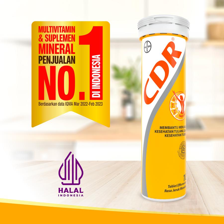 CDR Multivitamin Suplemen Kalsium Vitamin C, D, dan B6 Rasa Jeruk 10 ...