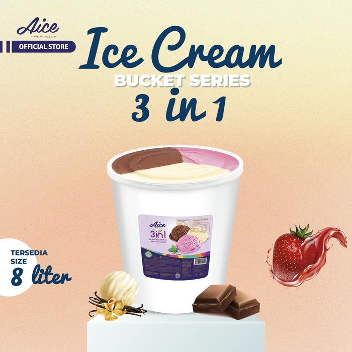 Aice 3in1 Bucket Ice Cream Es Krim Ember 8L Eskrim - Sabira