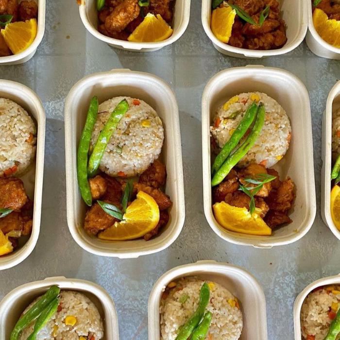 Bagasse Wheat Straw 1000 mL / 1 C Lunchbox Takeaway Box (Tanpa Sekat) - Sabira