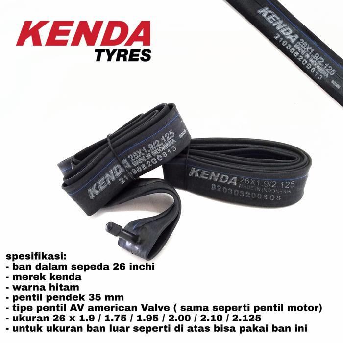 Ban Dalam Sepeda Kenda 26 X 1.9/1.75/1.95/2.00/2.10/2.125 MTB - Sabira