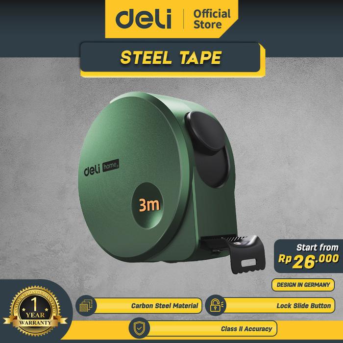 Deli Tools Meteran Tukang Besi / Measuring Tape 3 5 Meter HT8X1X - Sabira