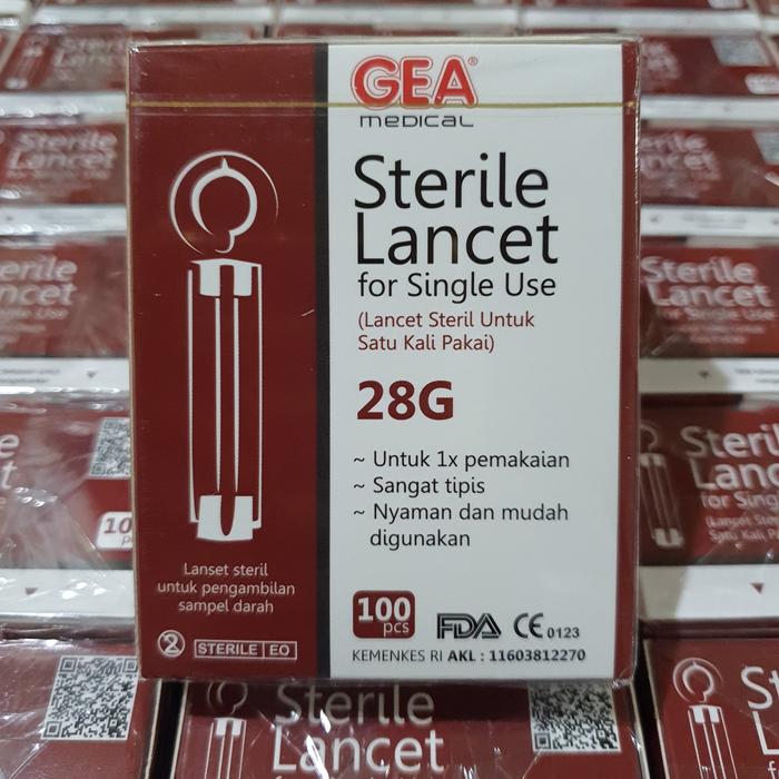 Gea Blood Lancet / Jarum Lancet Isi 100 Pcs - Sabira