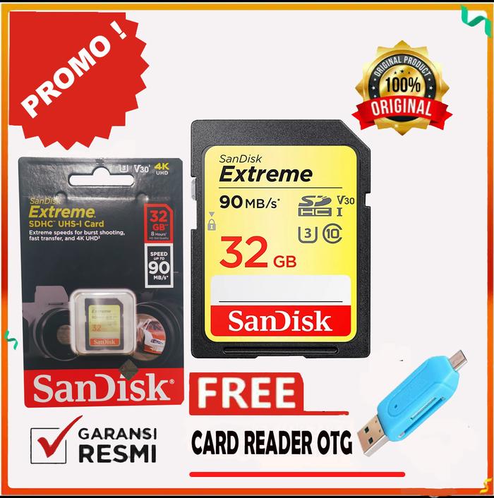 Memory Kamera 32GB SanDisk Extreme SDHC SD Card 32GB Ori - Sabira