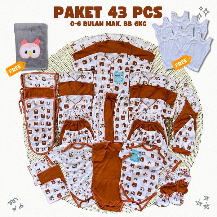 Paket 43pcs Baju Bayi Baru Lahir Newborn + Bonus Handuk Mikrofiber & 6 ...
