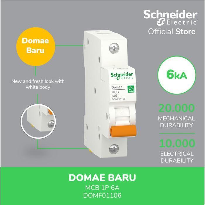 Schneider Electric New Domae MCB 6A 1P – Solusi Perlindungan Listrik ...