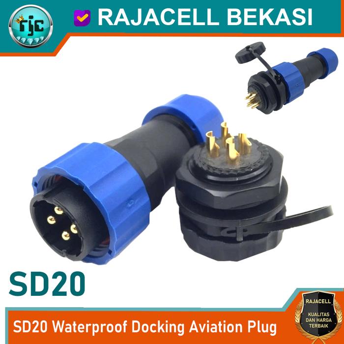 SD20 Waterproof Socket Aviation Male Plug + Female Mounting 2p-10p - Sabira