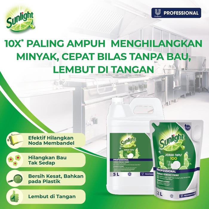 Sunlight Professional Sabun Cuci Piring Jeruk Nipis Lime 4.5L Jerigen ...