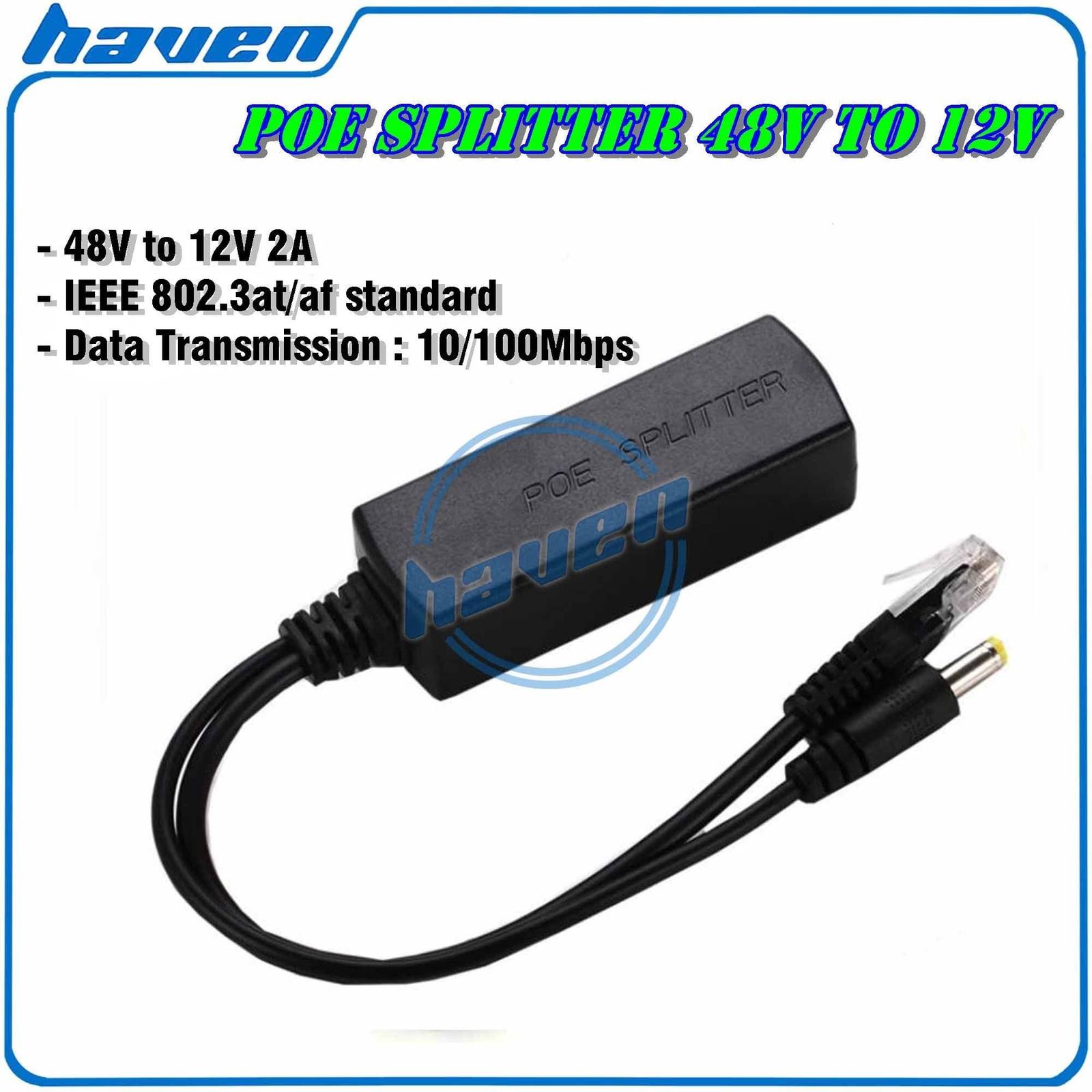 Poe Splitter 48v To 12v, 2A Untuk Kamera IP / Switch Poe CCTV - Sabira