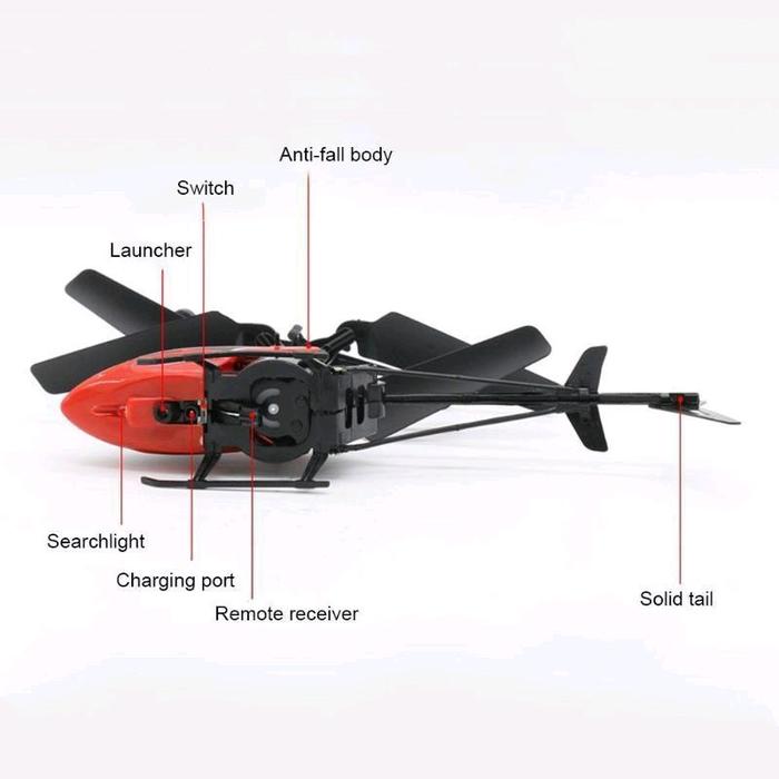 Helicopter Remote Control Hitak dengan Kabel USB dan Lampu LED - Sabira