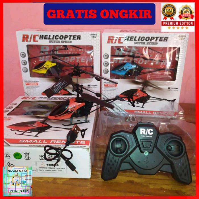 Helicopter Remote Control Hitak dengan Kabel USB dan Lampu LED - Sabira