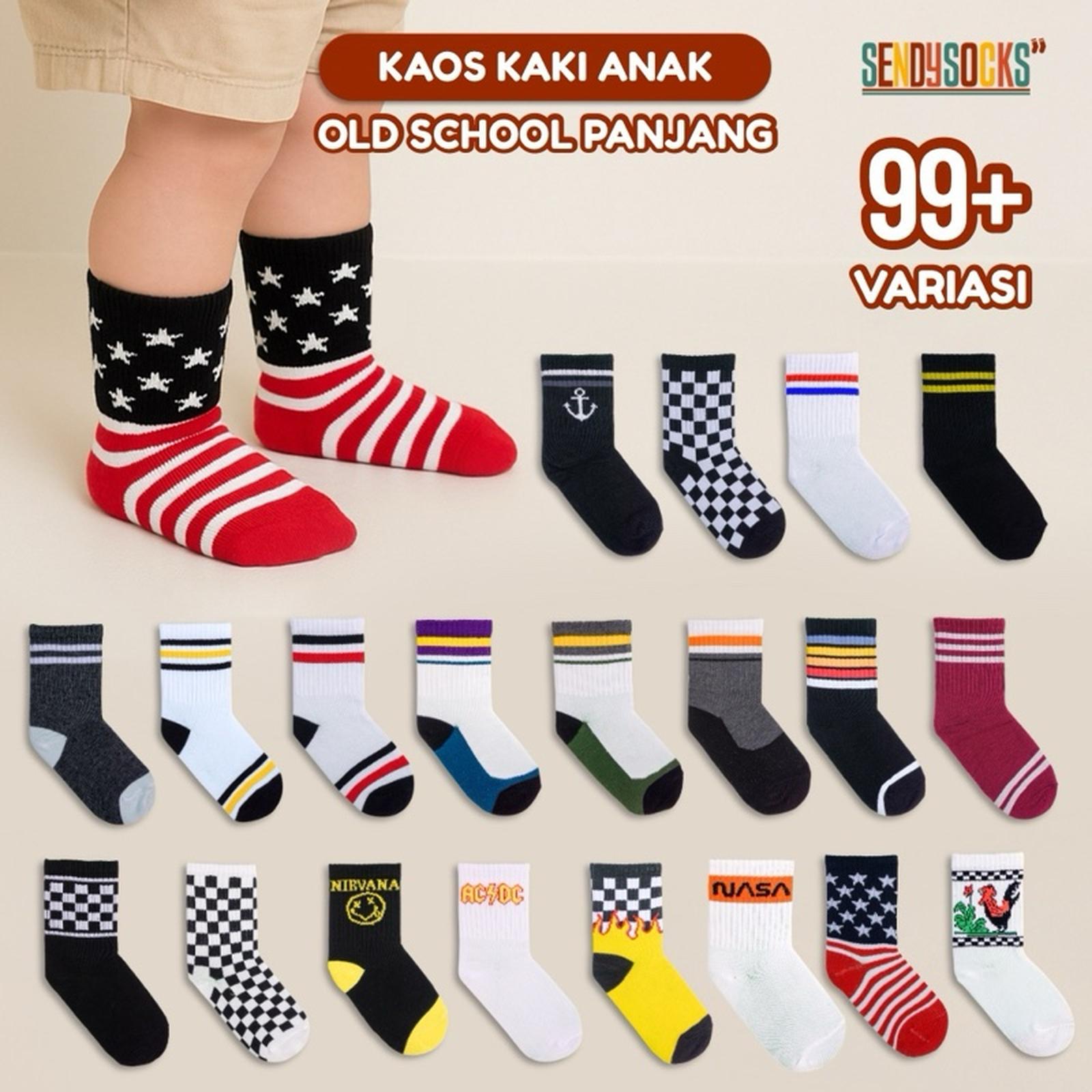 Kaos Kaki Anak Garis Strip Setrip Old School Tribal Motif Vintage 1-5 ...
