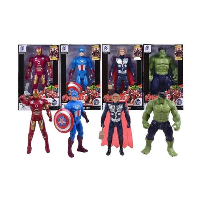 Mainan Robot Avenger 2 Set Of 4 Captain America, Hulk, Iron Man, Thor ...
