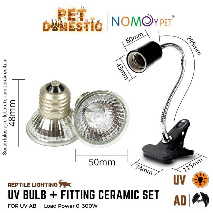 Paket Fitting Keramik Jepit Dimmer + Lampu UVA UVB Penghangat Reptil ...