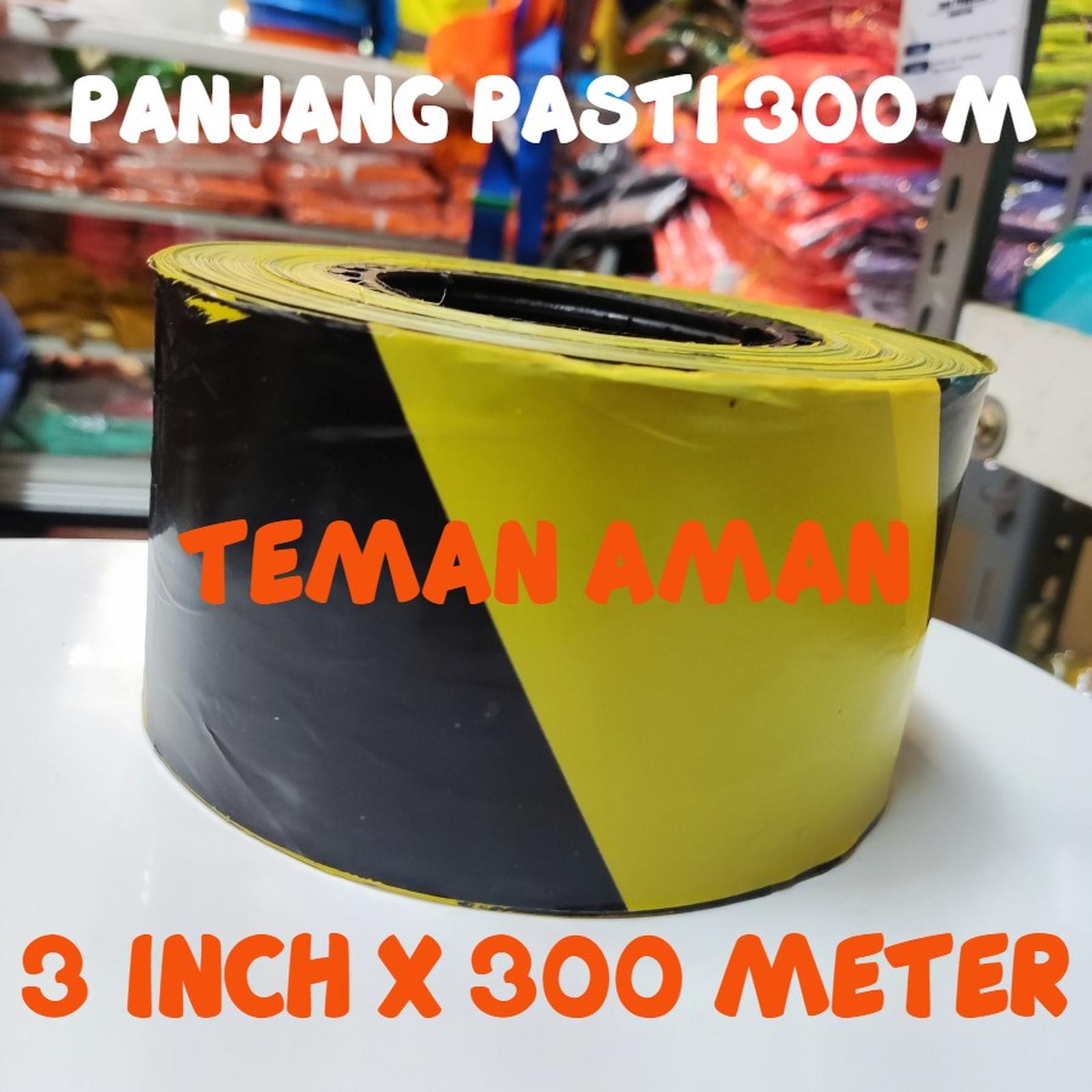 Police Line Garis Polisi Tape Kuning Hitam 3 Inch x 300 Meter - Sabira