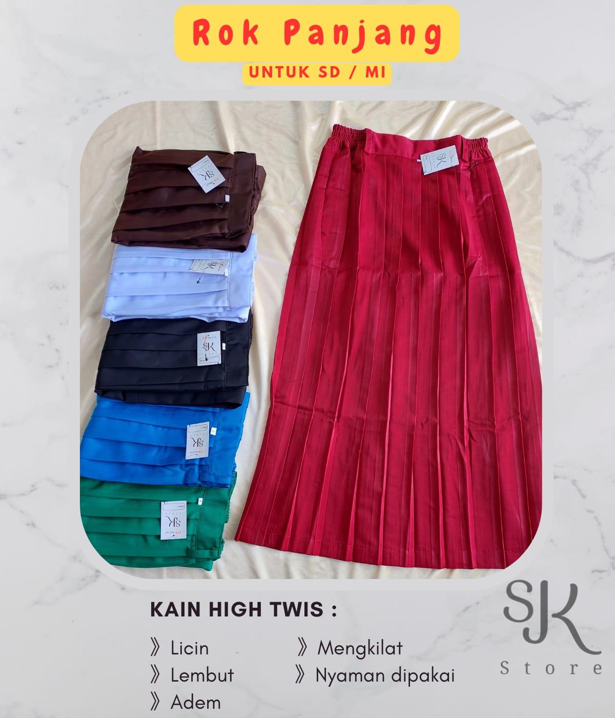 Rok Panjang SD/MI Model RA Full Rempel dengan Kain High Twis ...