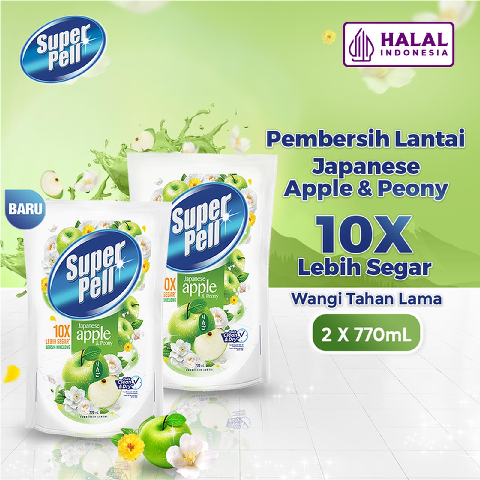 Super Pell Pembersih Lantai Fresh Apple 770ml Twin Pack - Sabira