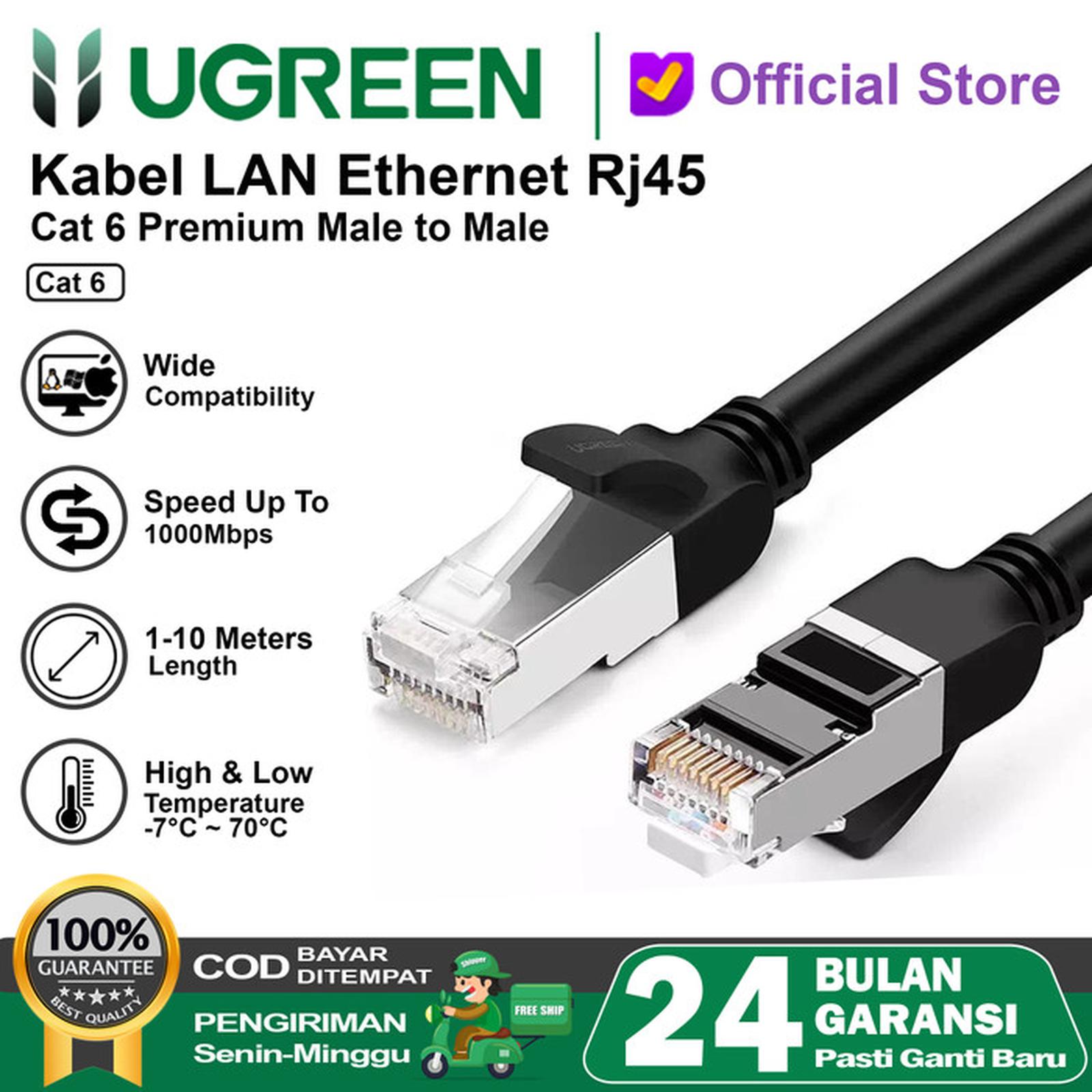 Ugreen Kabel LAN Ethernet CAT 6 UTP 1000Mbps – 1M/2M/5M/10M - Sabira