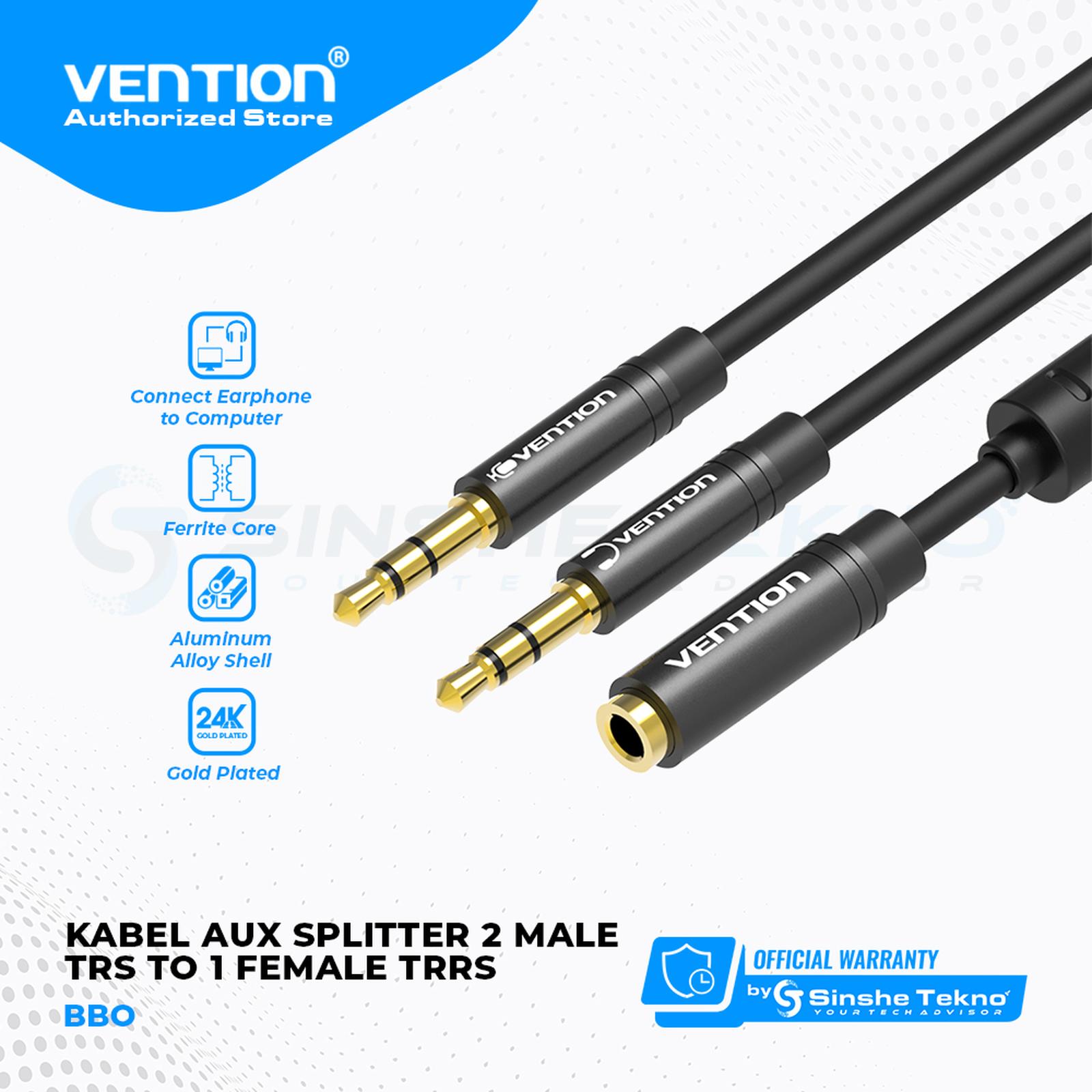 Vention Kabel Aux Audio Splitter 3.5mm Female To 2 Male - Sabira