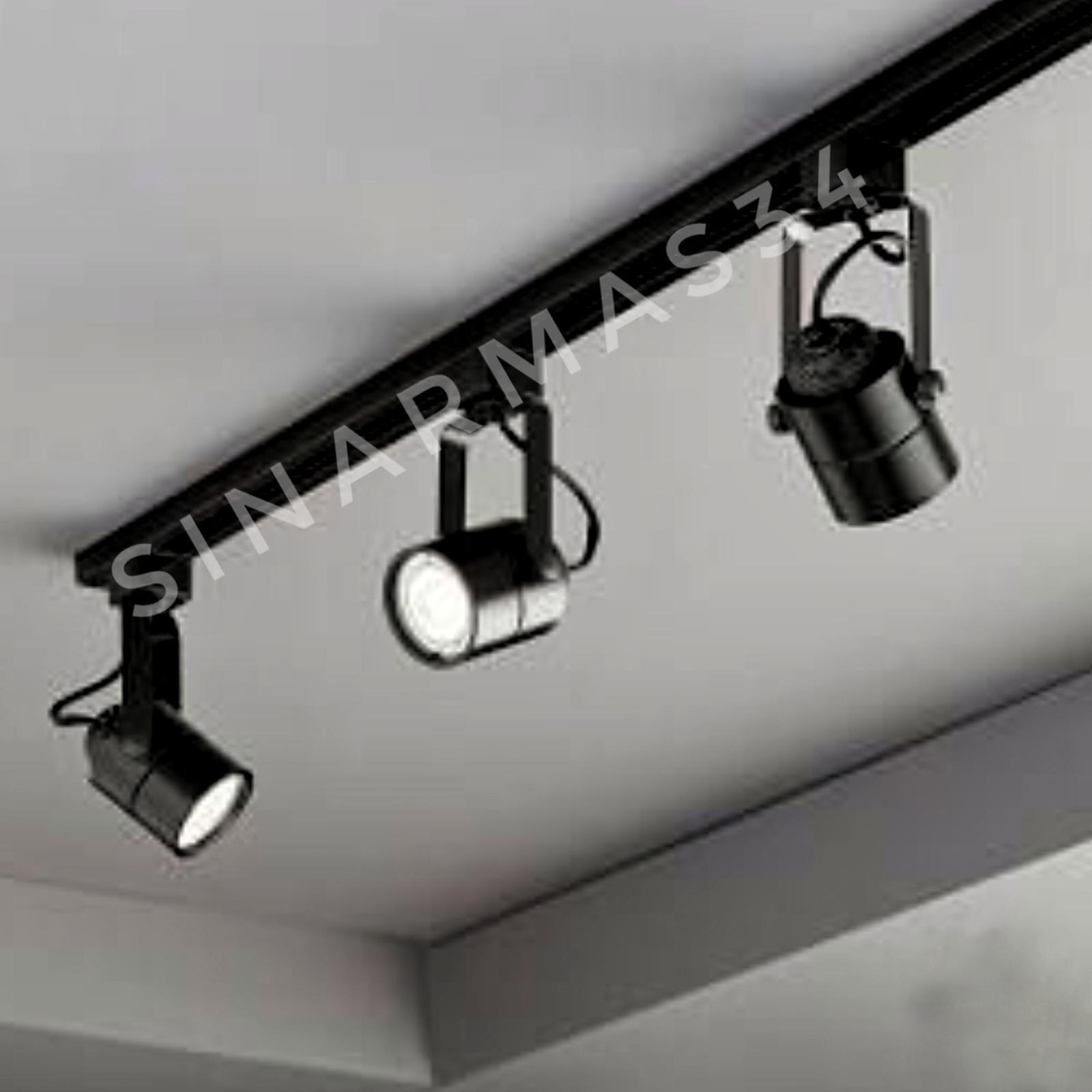 3 Set Lampu Sorot Cafe LED 7W MR16 Komplit dengan Rel 1 Meter - Sabira