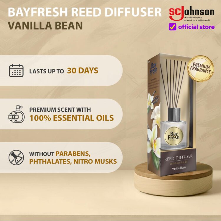 Bayfresh Reed Diffuser Device Pengharum Ruangan Vanilla Bean: Wangi ...