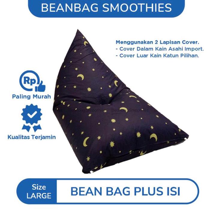 Bean Bag Triangle Plus Isi Size Dewasa Star And Moon – Sofa Minimalis Terjangkau - Sabira