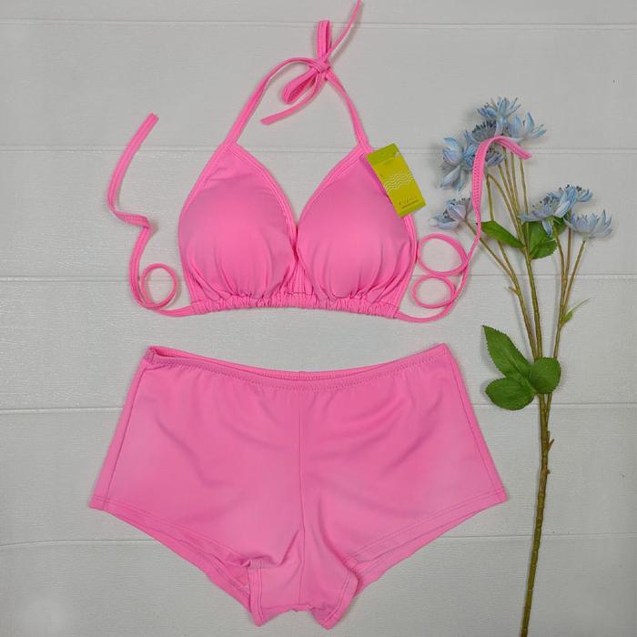 Bikini Boxer Polos Bi03 Bra Ikat dengan Spon yang Bisa Dilepas - Sabira