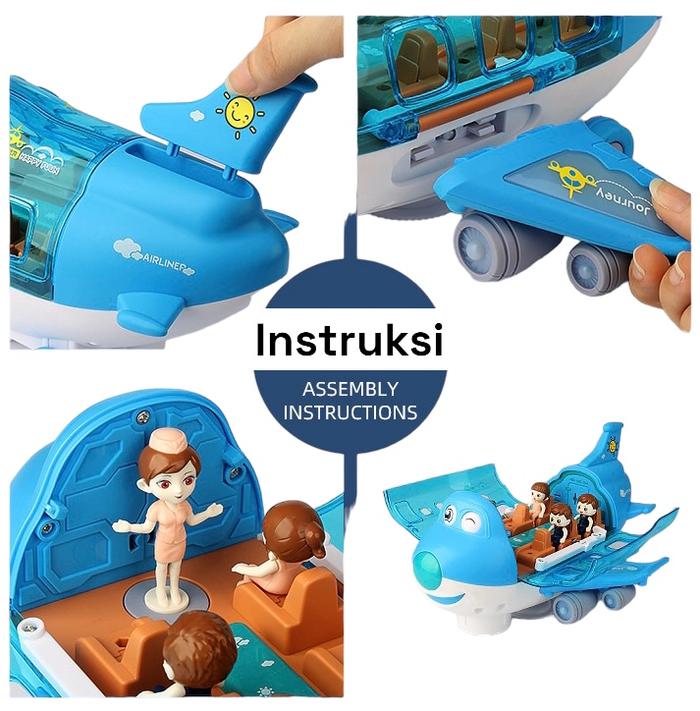 Happytoys.888 #c07 Mainan Anak Airliner Universal Pesawat Lampu Musik ...