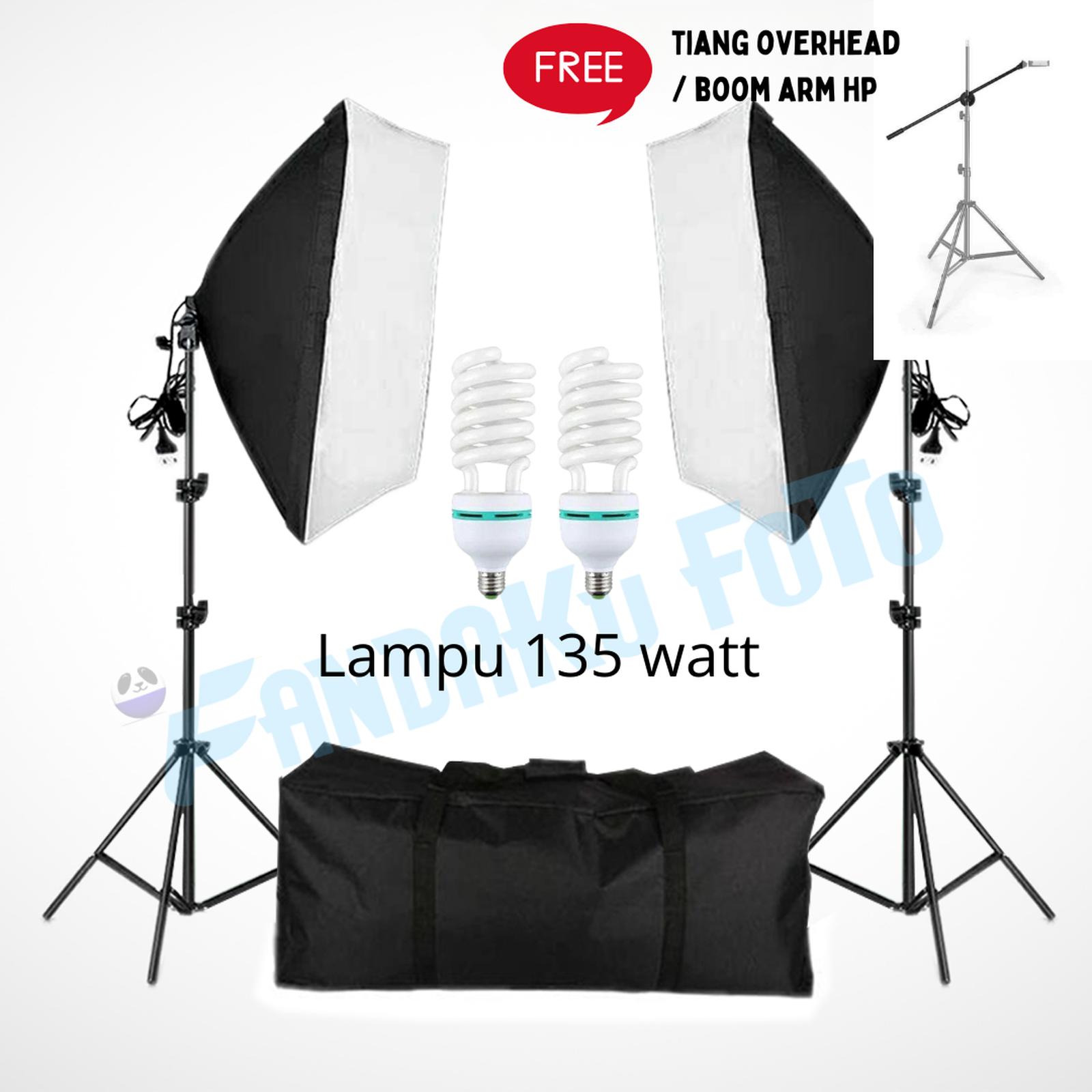 Paket Studio Lighting 2 Softbox dan 2 Light Stand - Sabira