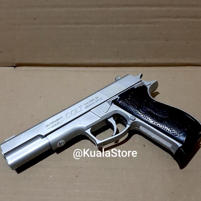 Pistol Mainan Airsoft Spring Gun Tembakan Kokang Calibre Colt 22 Medium ...
