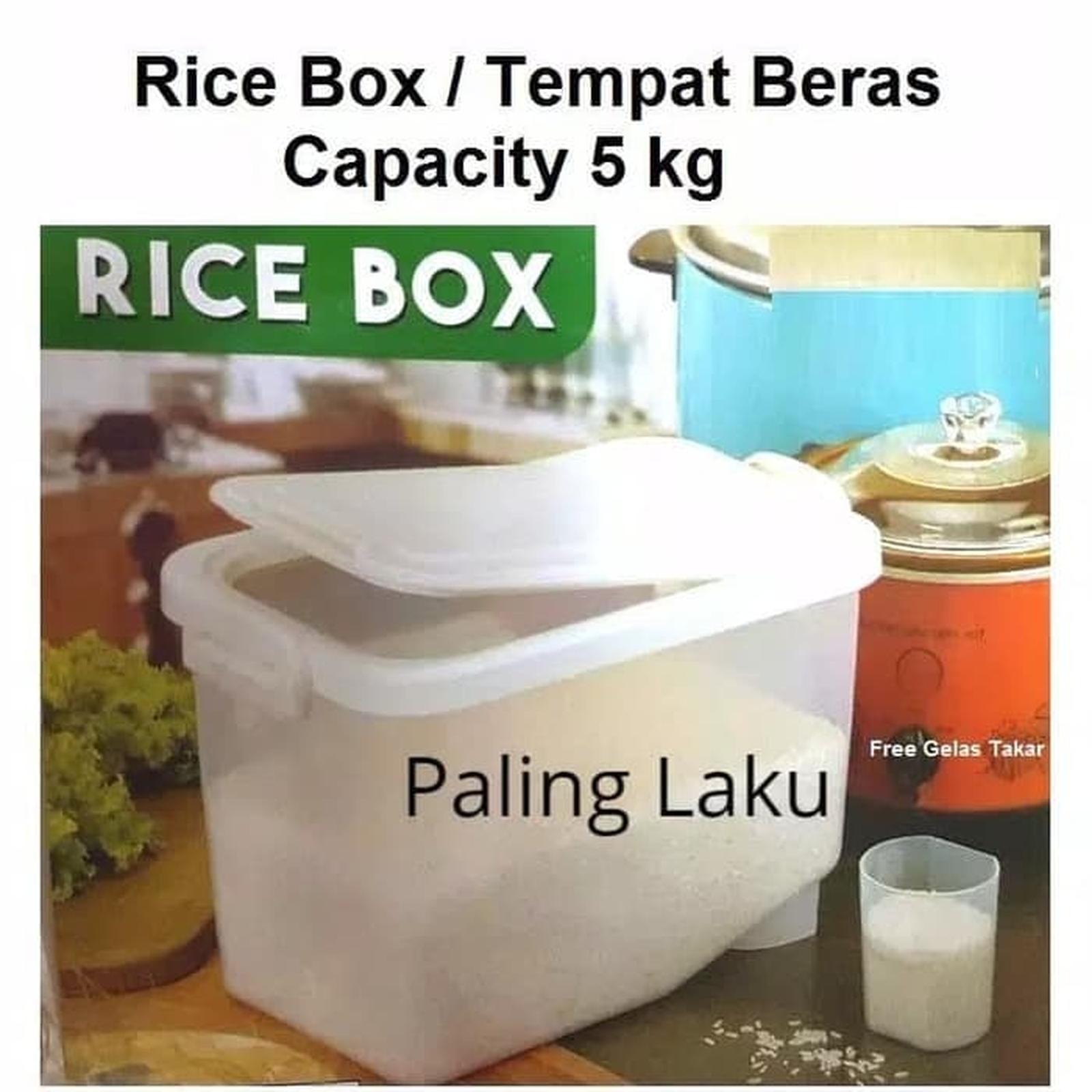 Rice Box Tempat Beras 5 Kg dengan Gelas Takar - Sabira