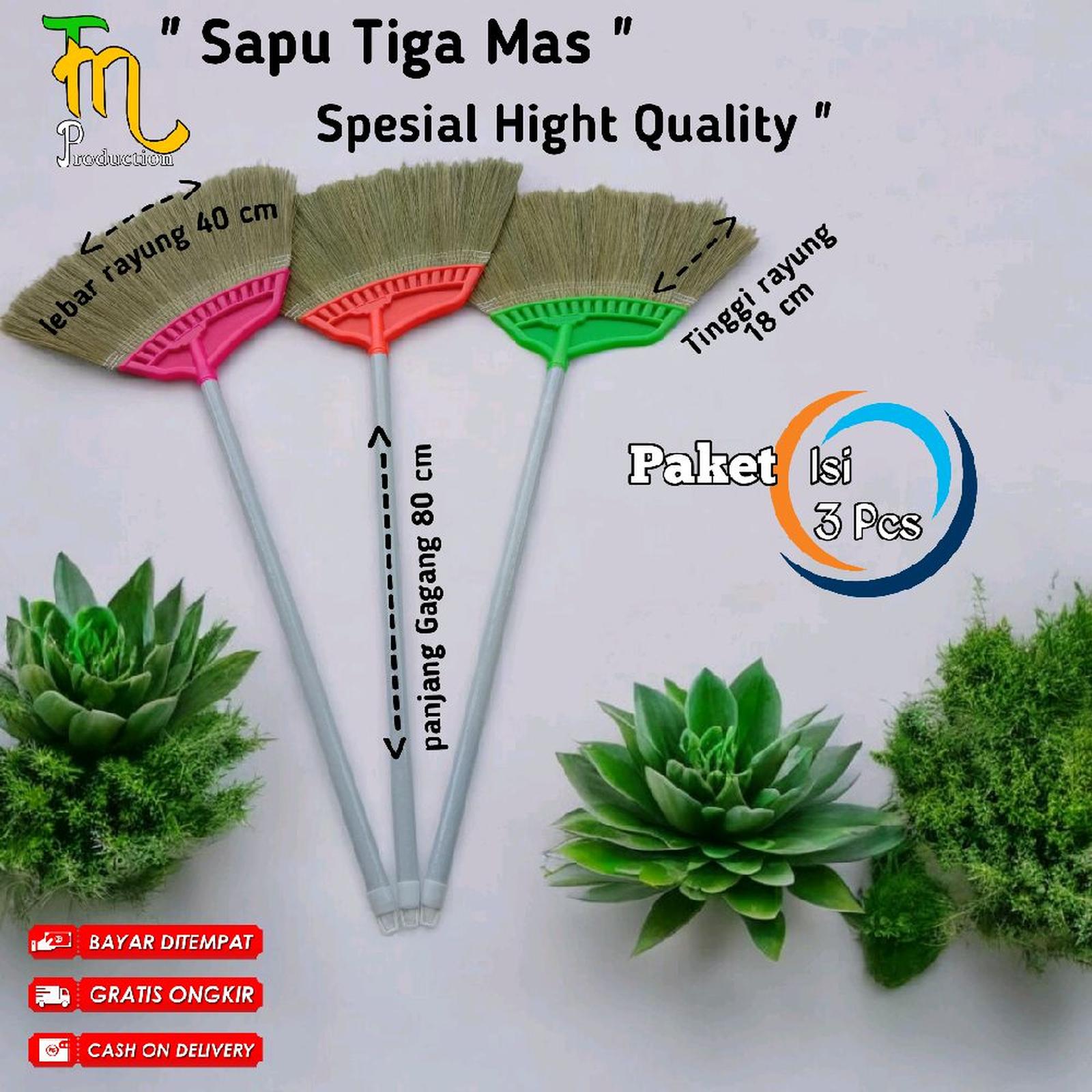 Sapu Tiga Mas Rayung 3 Pcs: Sapu Kuat Anti Rontok untuk Kebersihan ...
