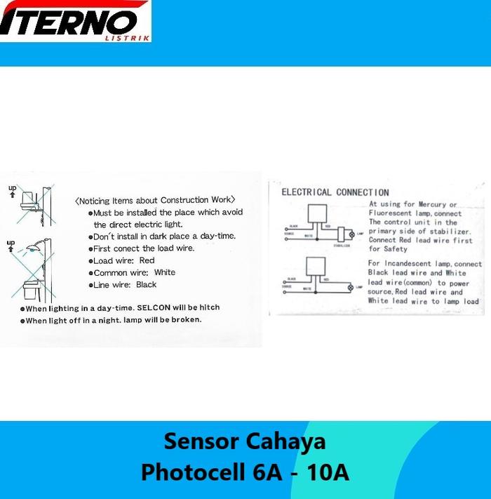 Sensor Cahaya Photocell Fotosel 6A 10A Iterno - Sabira