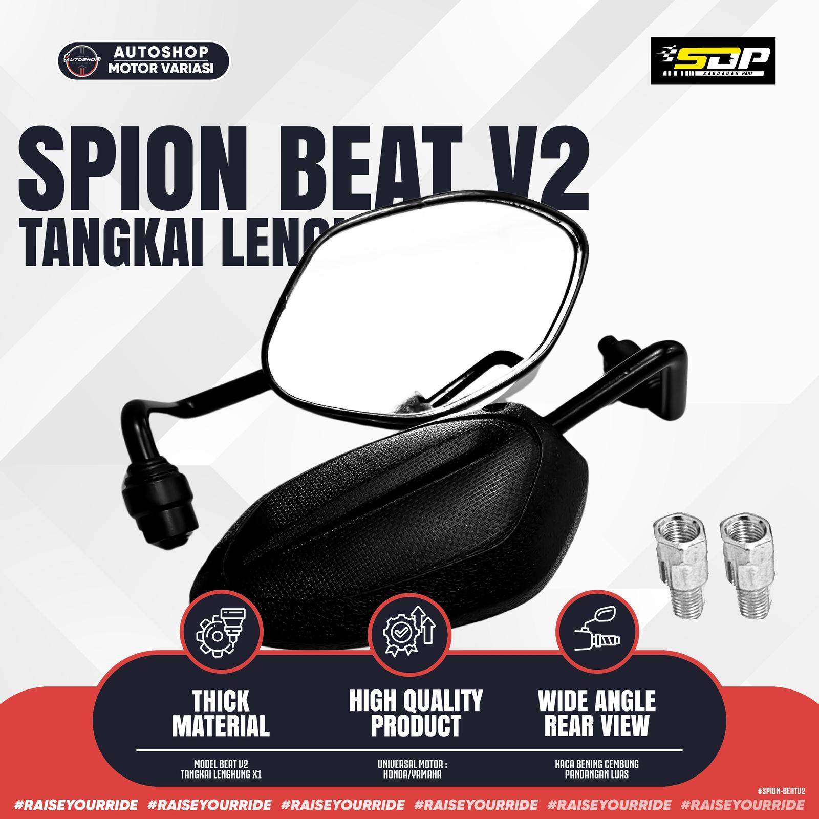 Spion Standar Beat V2 Daun Kaca – Gaya Sporty & Keamanan Maksimal untuk ...