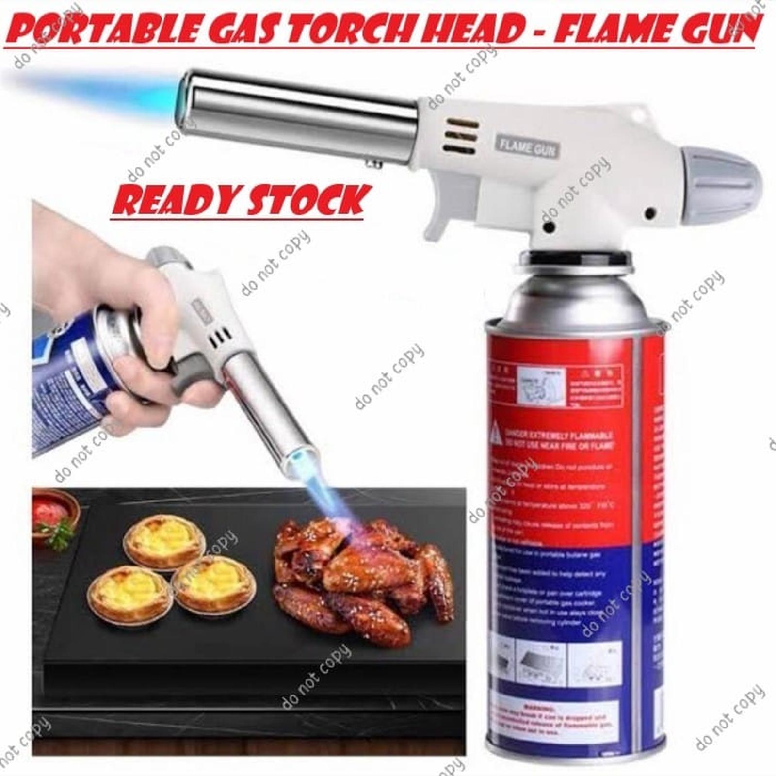 Flame Gun White Portable Gas Blow Torch Butane BBQ Torch Gun - Sabira