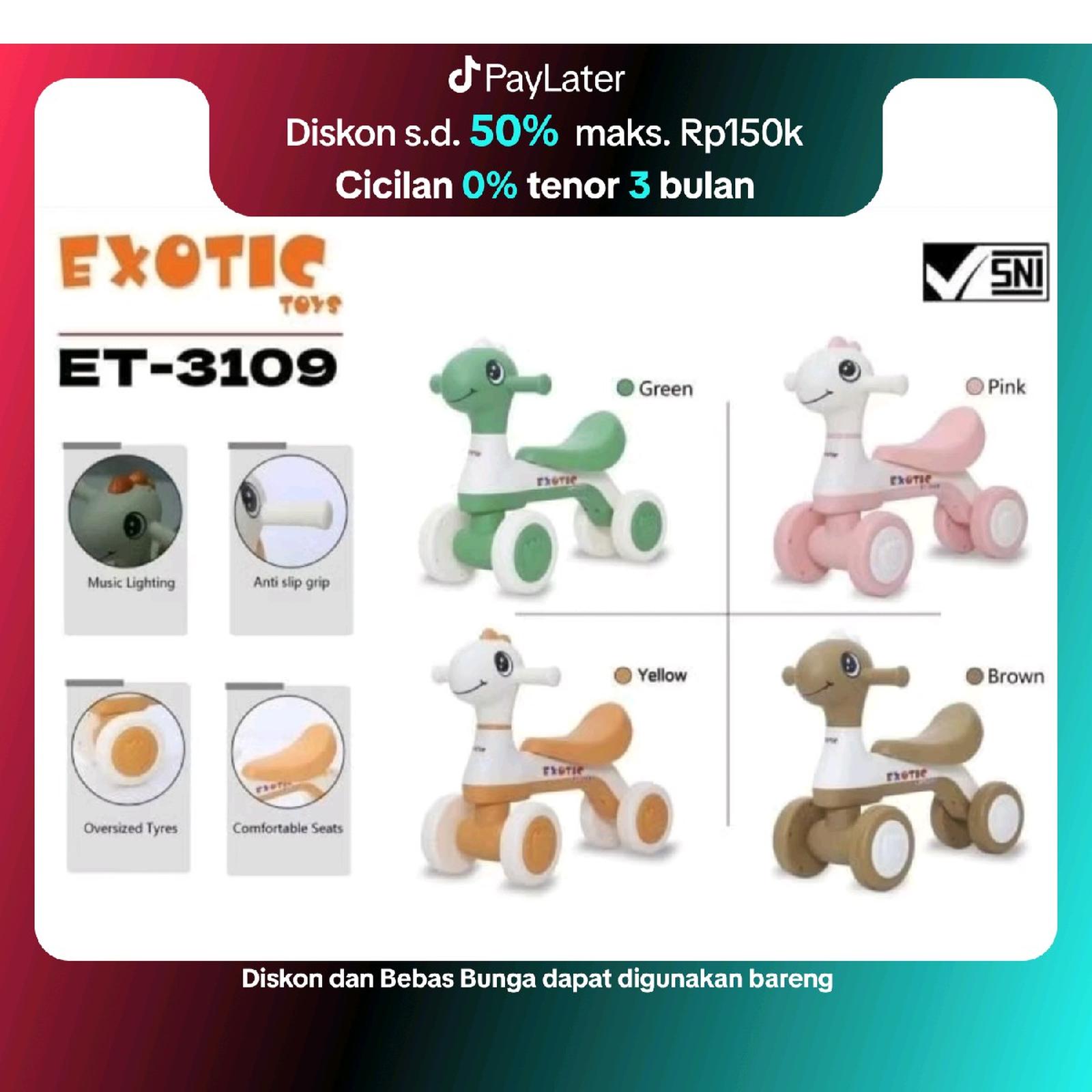 Balance Bike ET 3109: Sepeda Keseimbangan dengan Musik & Lampu untuk Si ...