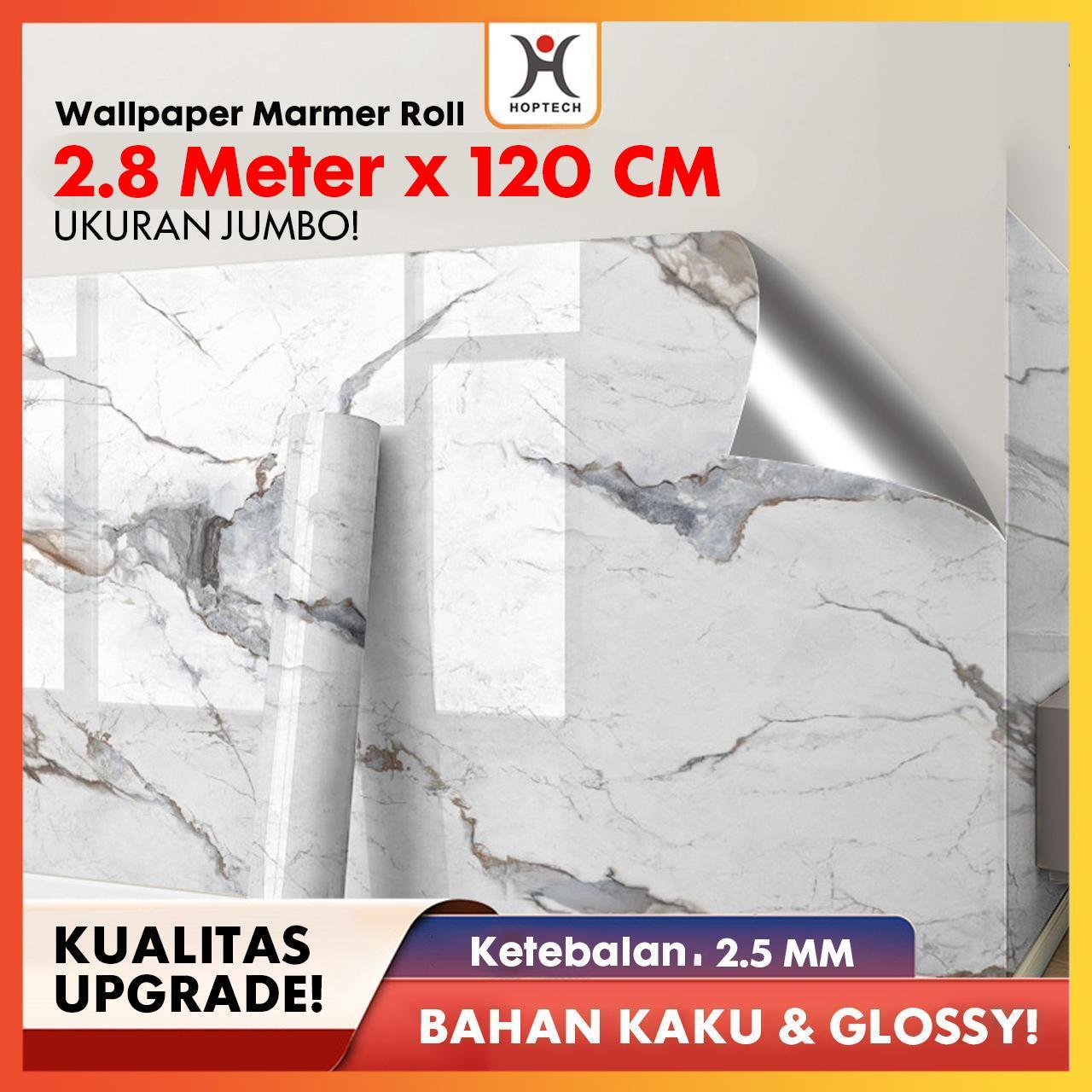 Hoptech Wallpaper Dinding Vinyl Marmer Jumbo 120 X 280 Cm Tebal 2.5 Mm ...