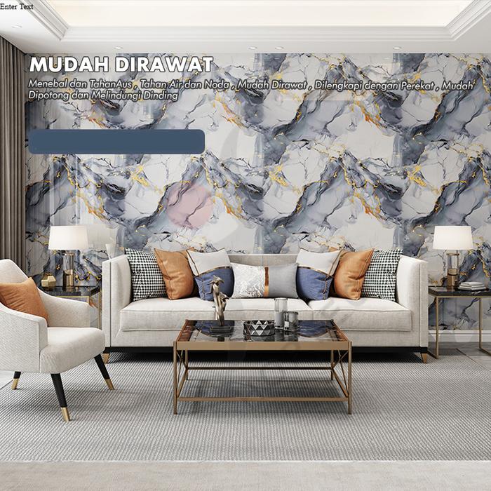 Hoptech Wallpaper Dinding Vinyl Marmer Jumbo 120 X 280 Cm Tebal 2.5 Mm ...