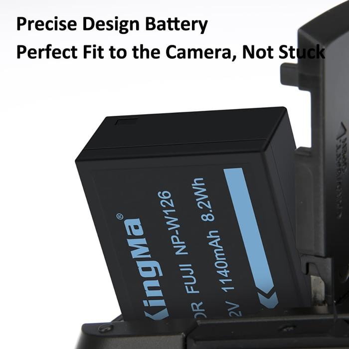 Kingma Battery Fuji NP-W126 2-Pack With Dual Charger: Pasokan Daya ...