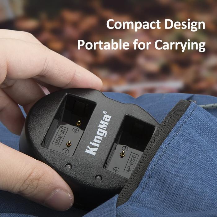 Kingma Battery Fuji NP-W126 2-Pack With Dual Charger: Pasokan Daya ...