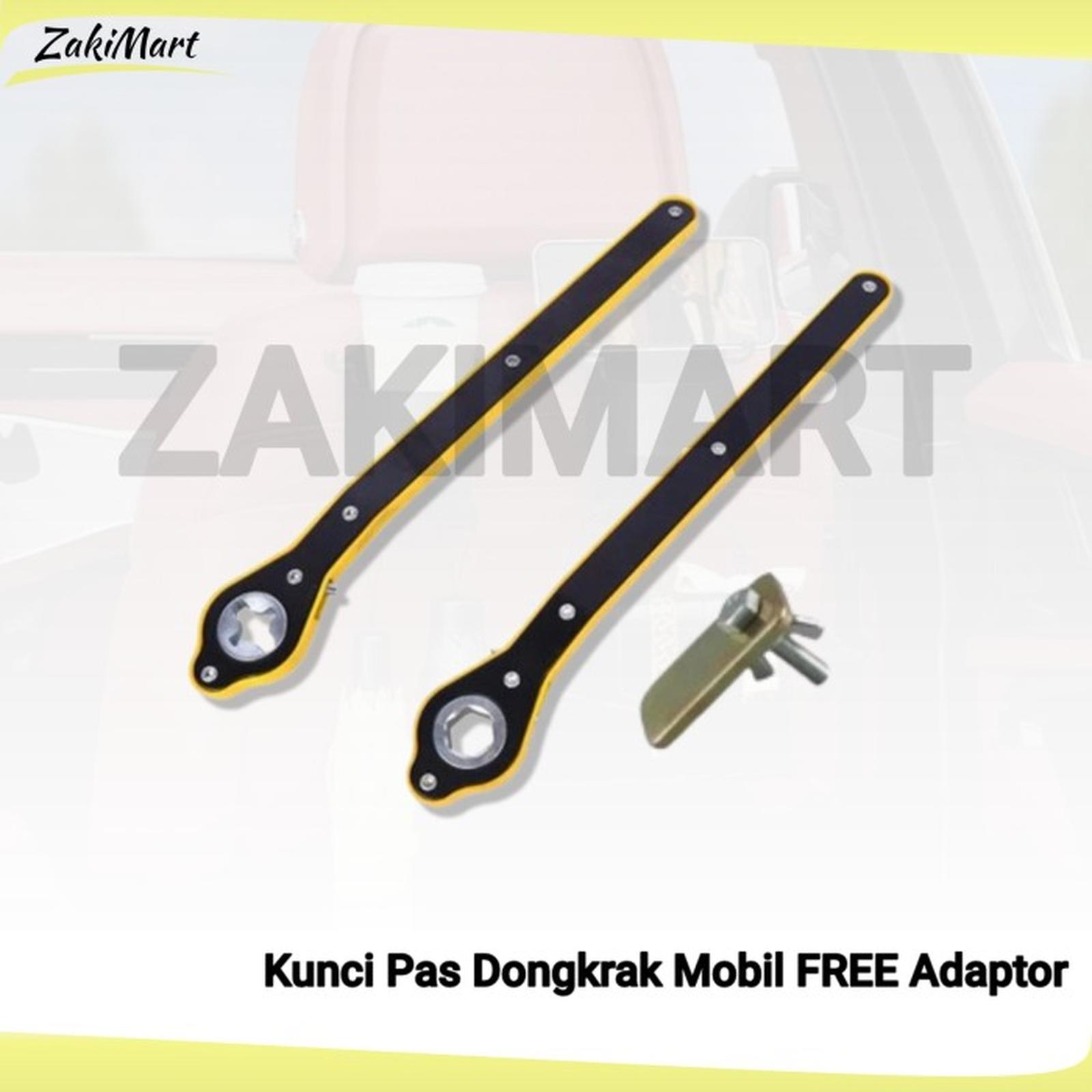Kunci Pas Dongkrak Mobil dengan Free Adaptor / Ratchet Wrench Rocker ...