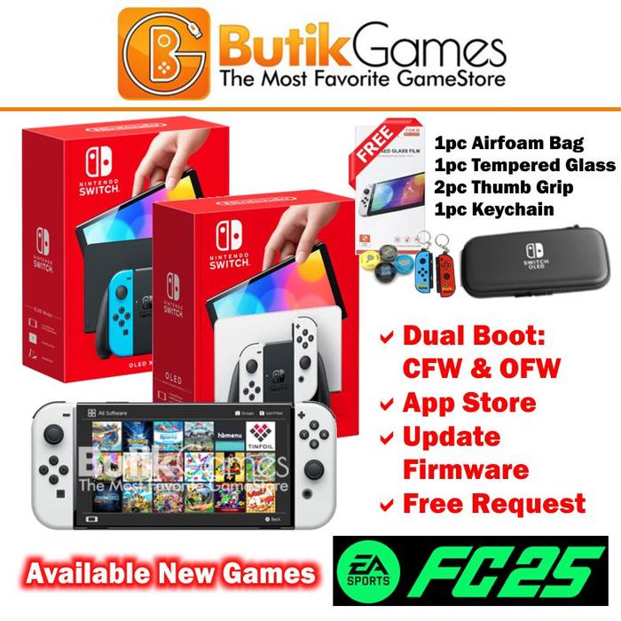 Nintendo Switch OLED CFW Console Mesin Bonus Full Game + Tas - Sabira