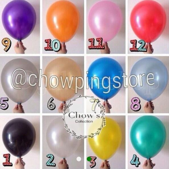 Balon Latex Metalik 12 Inch Premium untuk Dekorasi Spektakuler - Sabira