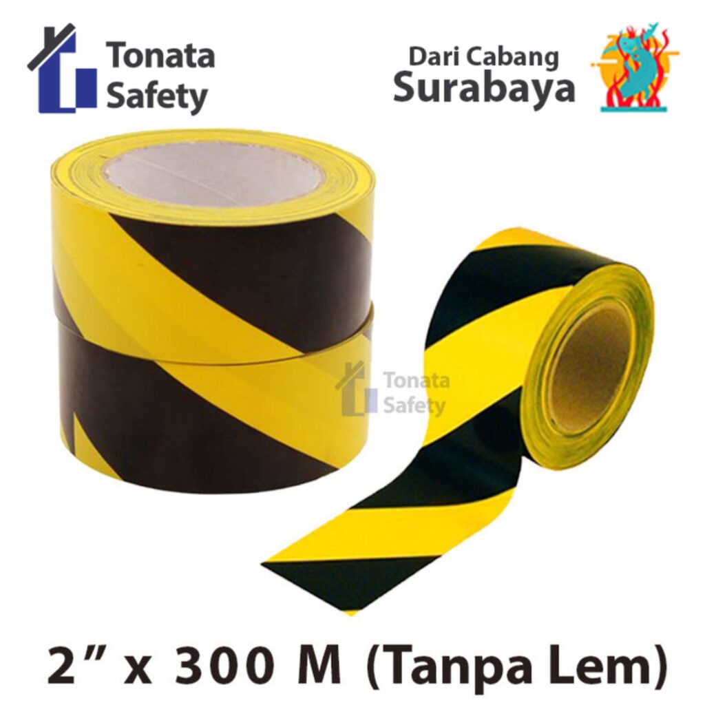 Police Line Kuning Hitam / Garis Polisi 2 Inchi x 300 Meter - Sabira
