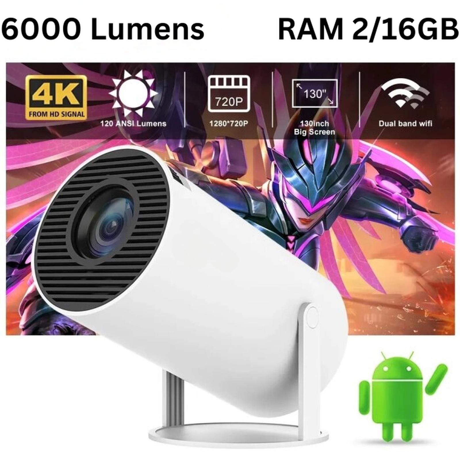 Smart HY300-A Projector 4K HD Android Dual WiFi 6.0 6000 Lumens ...