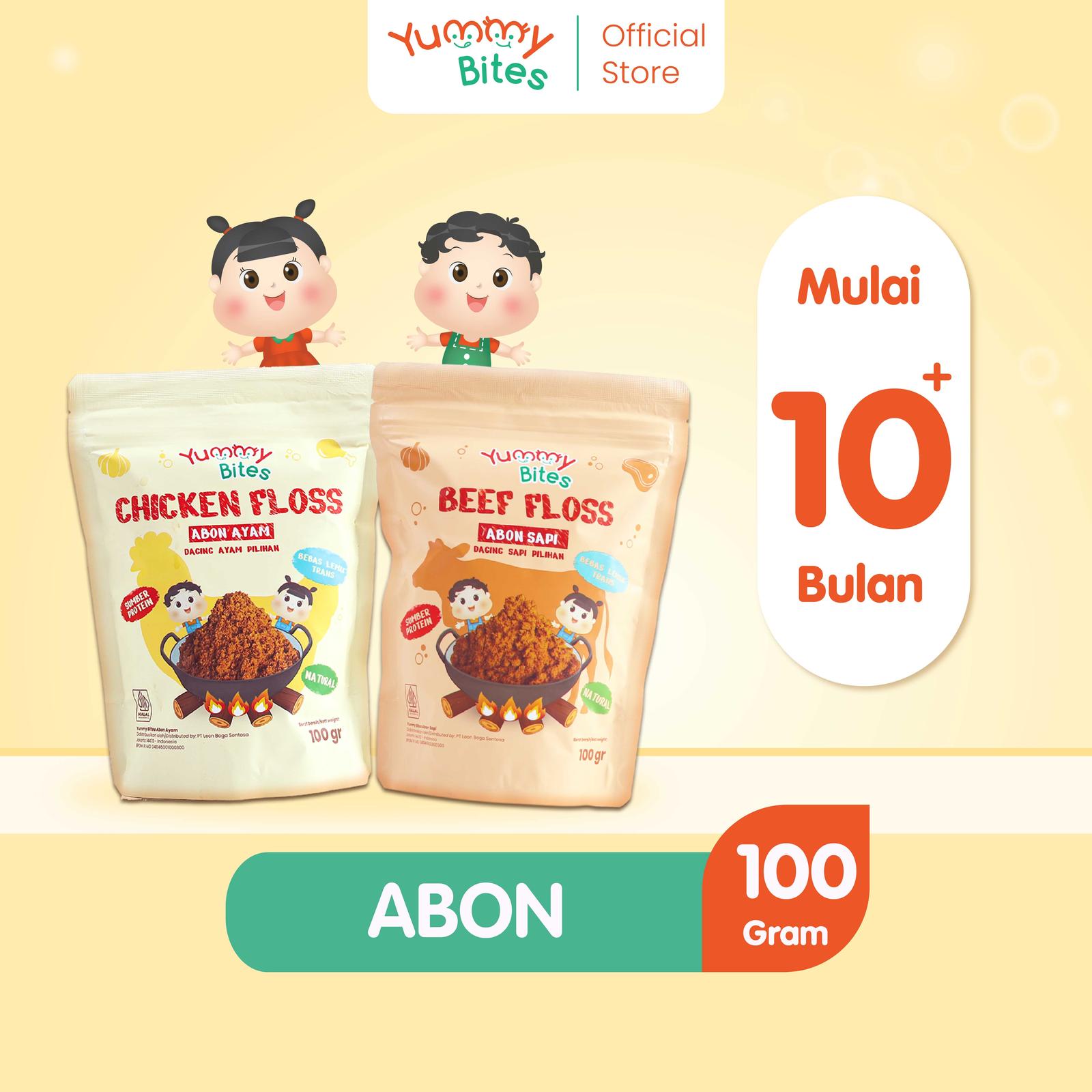 Yummy Bites Abon MPASI & Anak 100 Gr [Abon Ayam, Abon Sapi] - Sabira